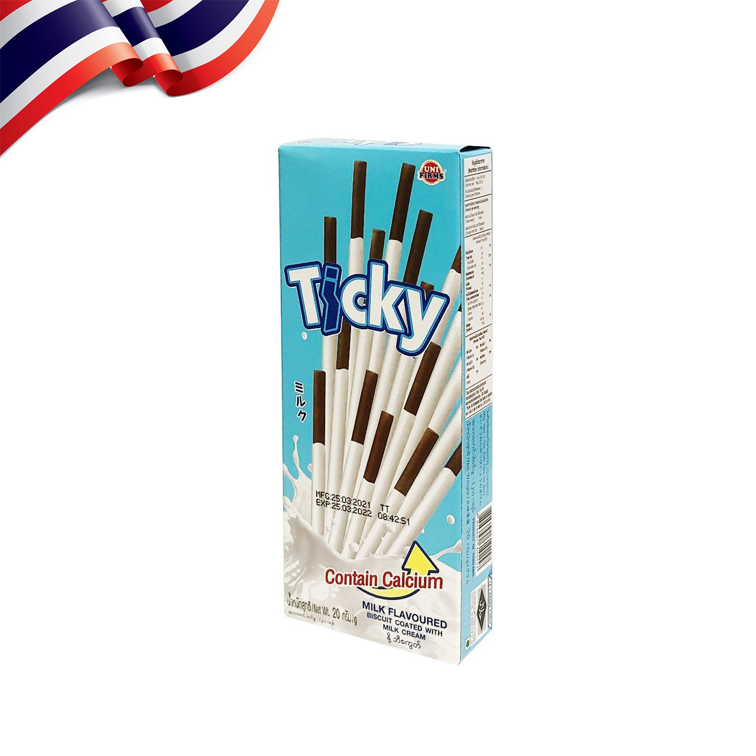 TICKY Biscuit Coated Milk Cream-20g